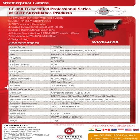 Samsung Techwin SCP-3120 Data Sheet | PDF