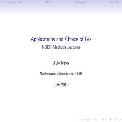 Applications and Choice of IVs. | PPT