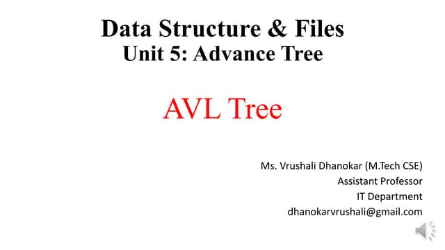 AVL Tree in Data Structure | PPTX AVL Tree in Data Structure | PPTX