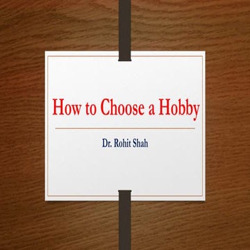 How to choose a hobby | PPTX
