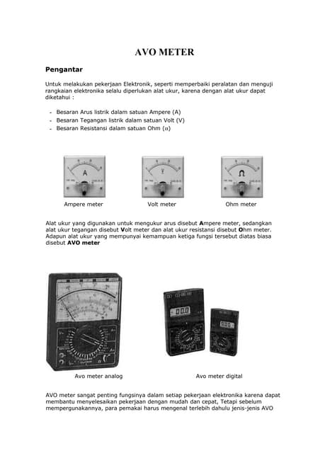 Menggunakan multimeter analog | PDF