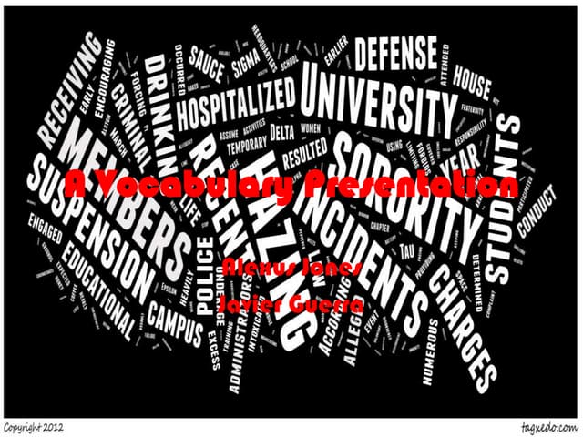 Vocabulary slideshow | PPTX