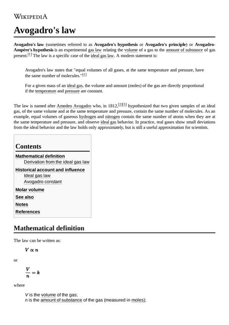 Avogadro's law | PPT