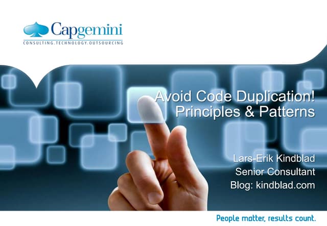 Avoid Code Duplication Principles And Patterns Ppt