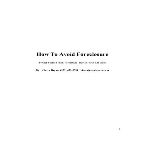 Avoid Foreclosure ebook | PDF