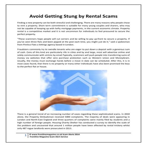 Different Types of rental scam that accur | PDF