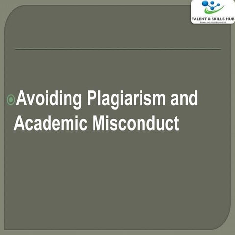 Avoiding academic misconduct | PPTX