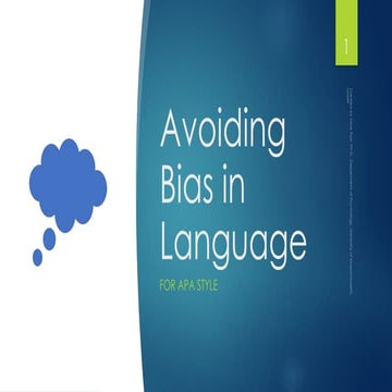 Avoiding Bias in Language in Academic Writing | PPT