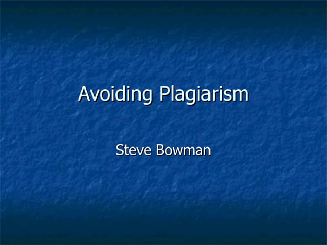 Plagiarism PowerPoint Presentation | PPT