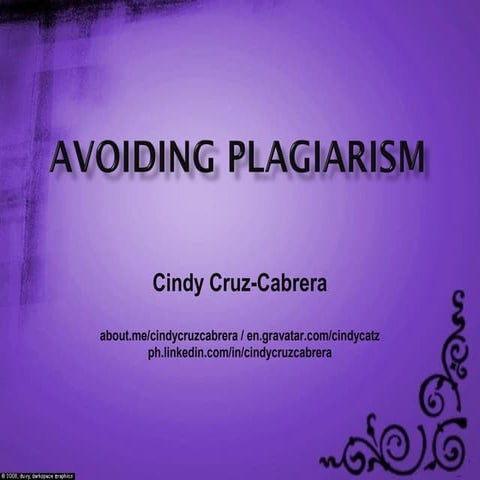 Avoiding plagiarism | PPT