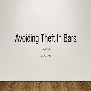 Avoiding Theft in Bars Tales of the Cocktail 2016 | PDF