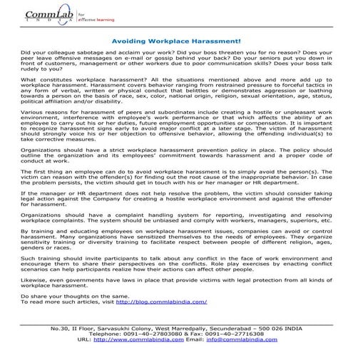 Preventing Workplace Harassment - Creating a Safe and Respectful ...