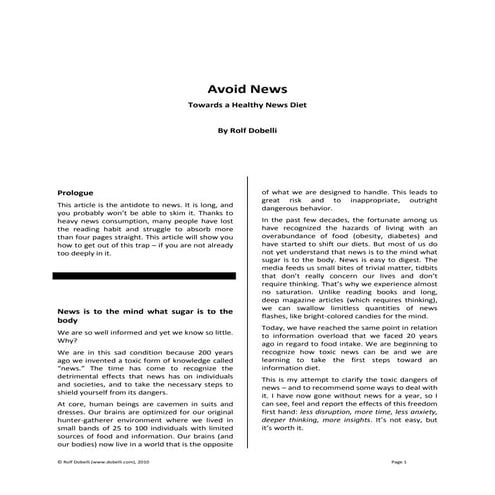 Avoid News | PDF
