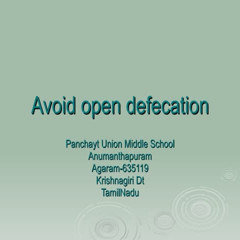 Avoid Open Defecation Ppt