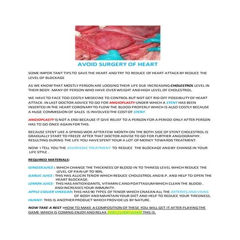 Avoid surgery of heart | PDF