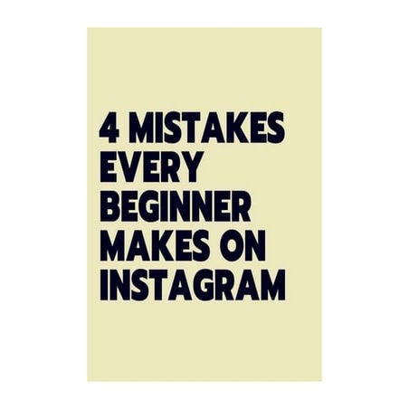 Avoid These Rookie Mistakes On Instagram Pdf