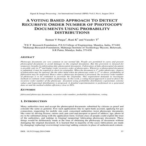 A Voting Based Approach To Detect Recursive Order Number Of Photocopy