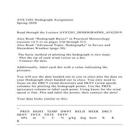 AVS 3201 Hodograph AssignmentSpring 2020Read through the L.docx