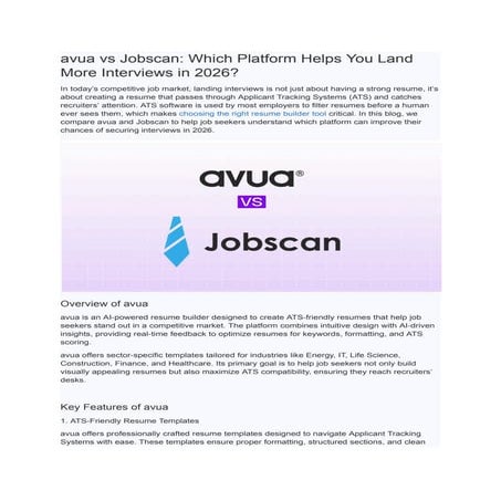avua vs Jobscan: Which Platform Helps You Land More Interviews in 2026 ...