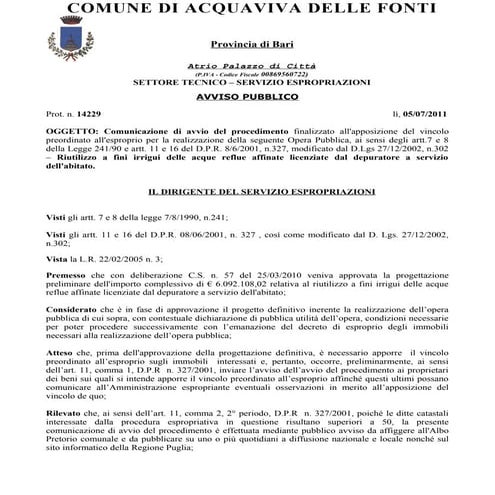 Avviso pubblico avvio_procedimento_espropriativo | PDF