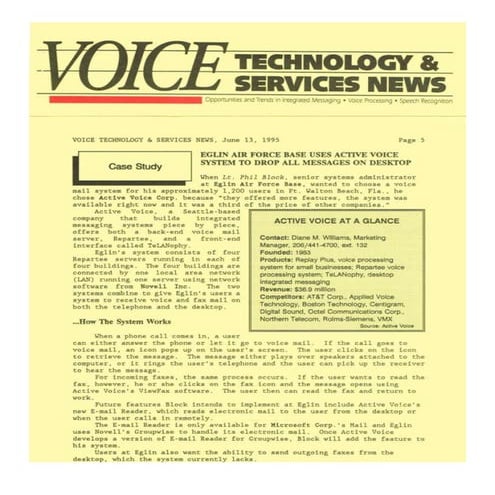 Active Voice: Voice Tech. & Services News_Elgin AFB Case Study | DOCX