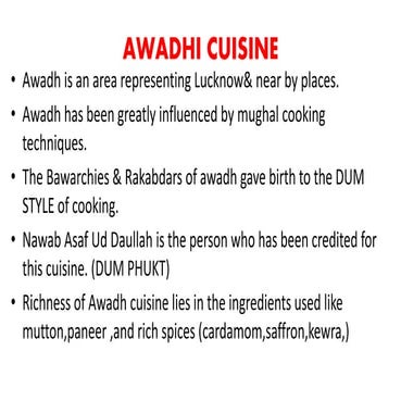 Awadhi cuisine | PPTX