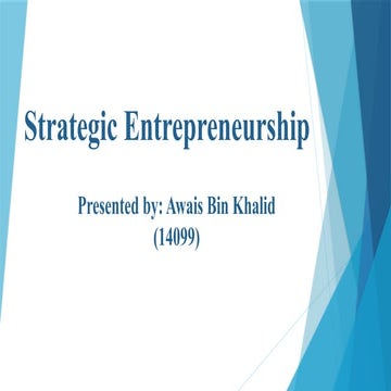 Strategic Entrepreneurship and small business | PPT