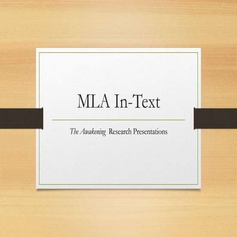MLA In-Text Essentials | PPT