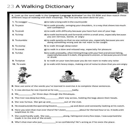 A walking dictionary exercise | PDF