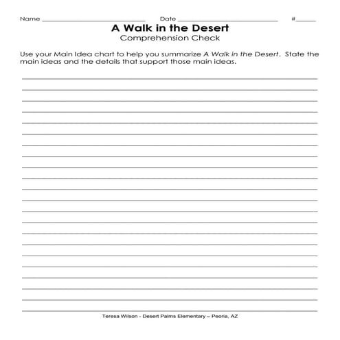 A walk in the desert comprehension check | PDF | Primary Education ...