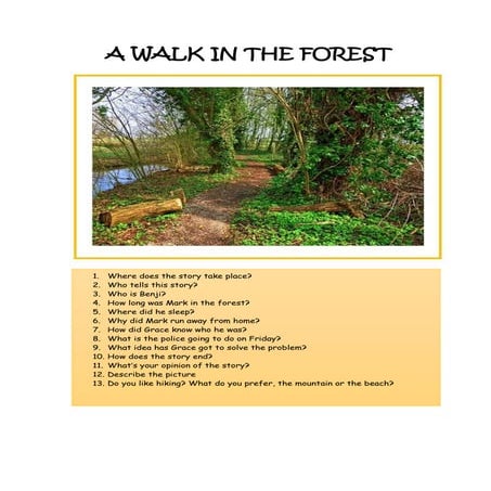 A WALK IN THE FOREST lectura de inglés con preguntas | PDF