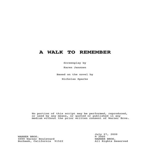 A walk to remember | PDF