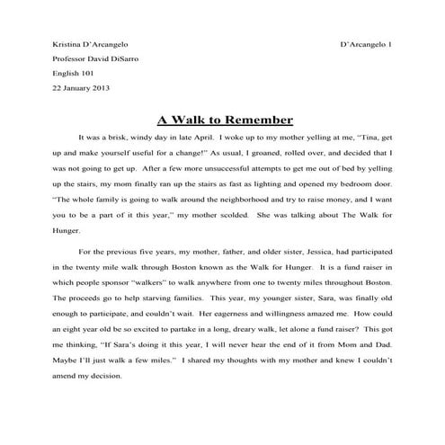 A walk to remember | PPTX