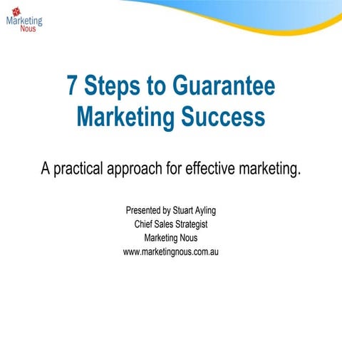 Marketing Success in 7 Steps Guaranteed | PPT