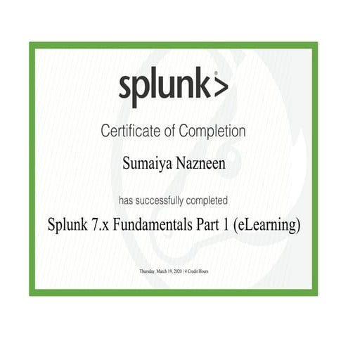 Splunk Certificate | PDF