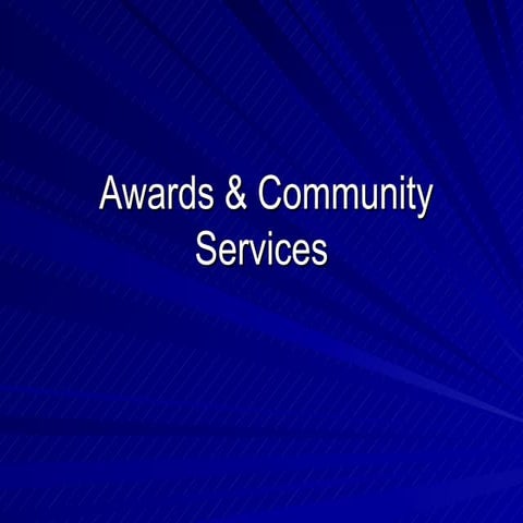Awards & Community Services | PPT