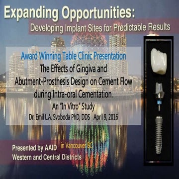 Award Winning AAID Table Clinic Presentation | PPTX