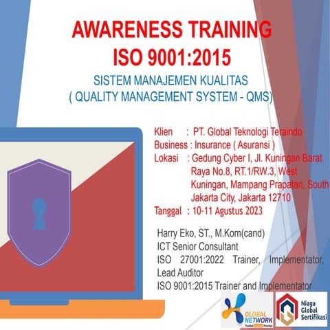 Awarenes ISO 9001 HE 10-11agt2023 for PT. Global Teknologi Teraindo.pdf | Business | Business ...