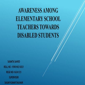 Awareness among elementary school teachers towards disabled students[1 ...