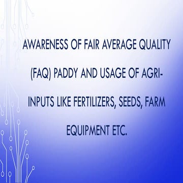 Best Practices for Cultivating Fair Average Quality (FAQ) Paddy ...