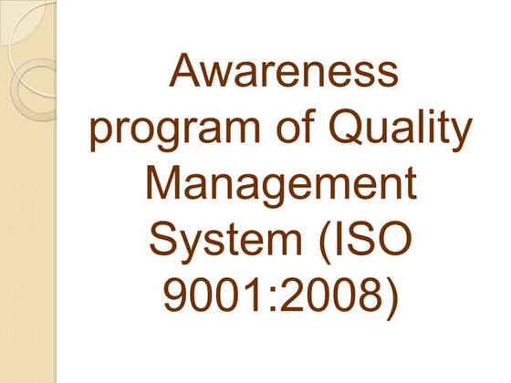 Quality Awareness Training | PPT | Business | Business and Finance