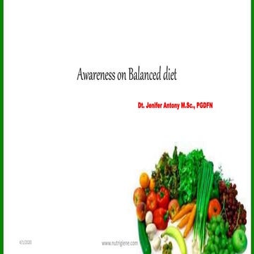 Awareness on healthy eating | PPTX