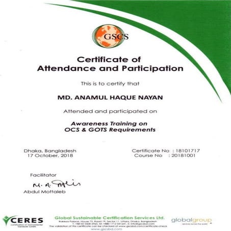 Awareness Training base on OCS & GOTS Requirements. | PDF