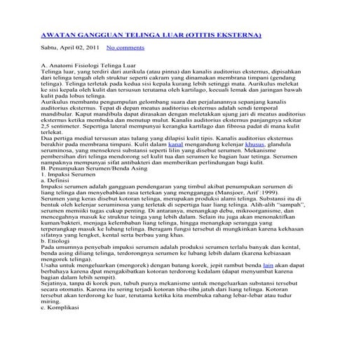 Awatan gangguan telinga luar juli AKPER PEMKAB MUNA | PDF