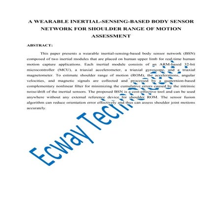 A wearable inertial sensing-based body sensor network for shoulder range of motion assessment | DOC