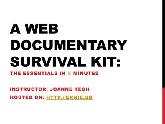 Issues in Web Documentary | PPT