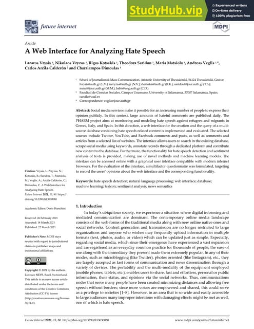 What Makes Hate Speech : an interactive workshop | PPT