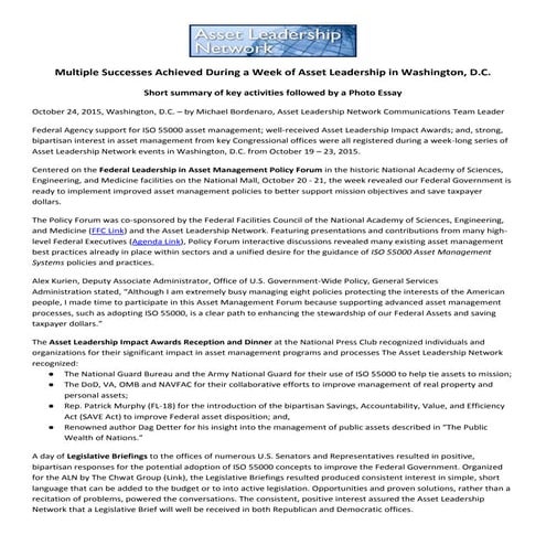 A Week of Federal Asset Management Leadership in Washington, D.C. | PDF