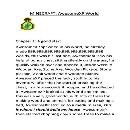 Awesome xp minecraft | DOCX
