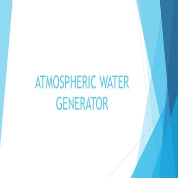 Atmospheric Water Generator | PPTX